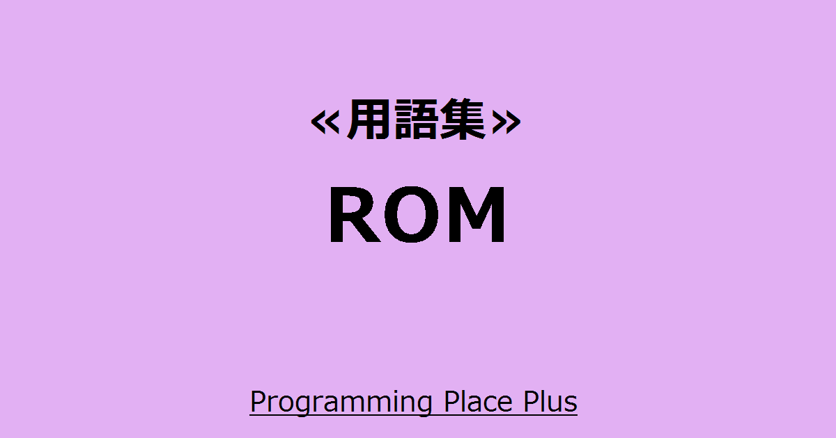 Rom Programming Place Plus 用語集 8710