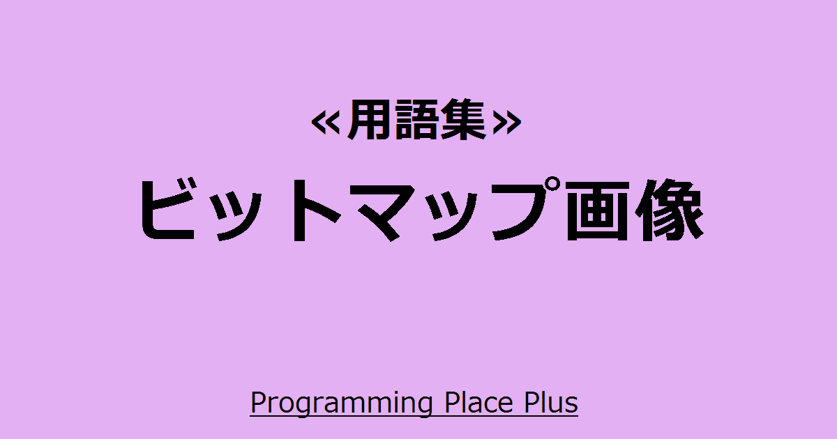 ビットマップ画像 | Programming Place Plus 用語集